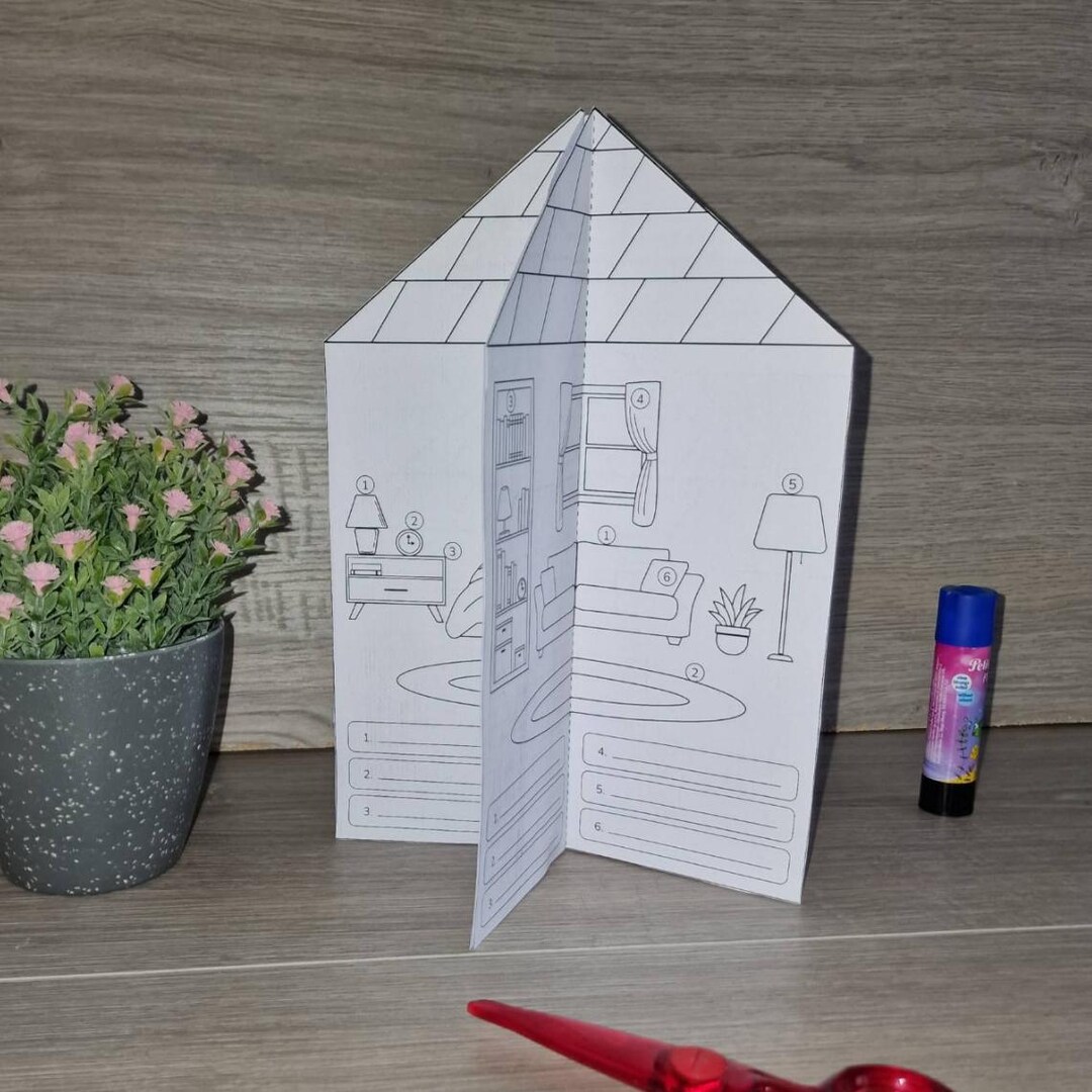 Parts of the House 3D Craft | ESL Kids Activity | Printable Vocabulary ...