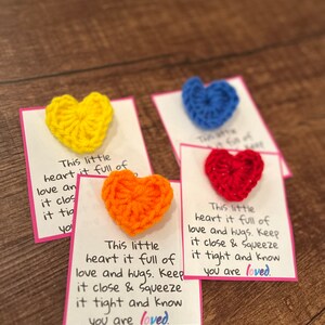 4 Pocket Heart Cards | Hug | Heart | Crochet Heart | Made to Order ...