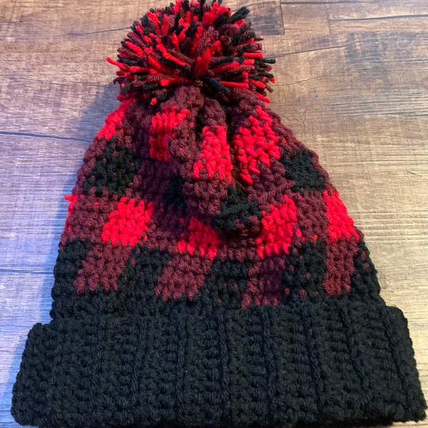 Crochet Buffalo Plaid Hat Pattern - Etsy