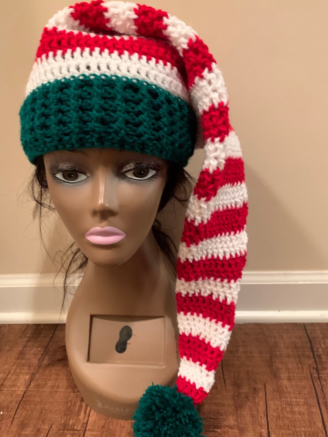 Handmade Elf Christmas Hat Crochet Elf Christmas Hat Winter Accessory ...