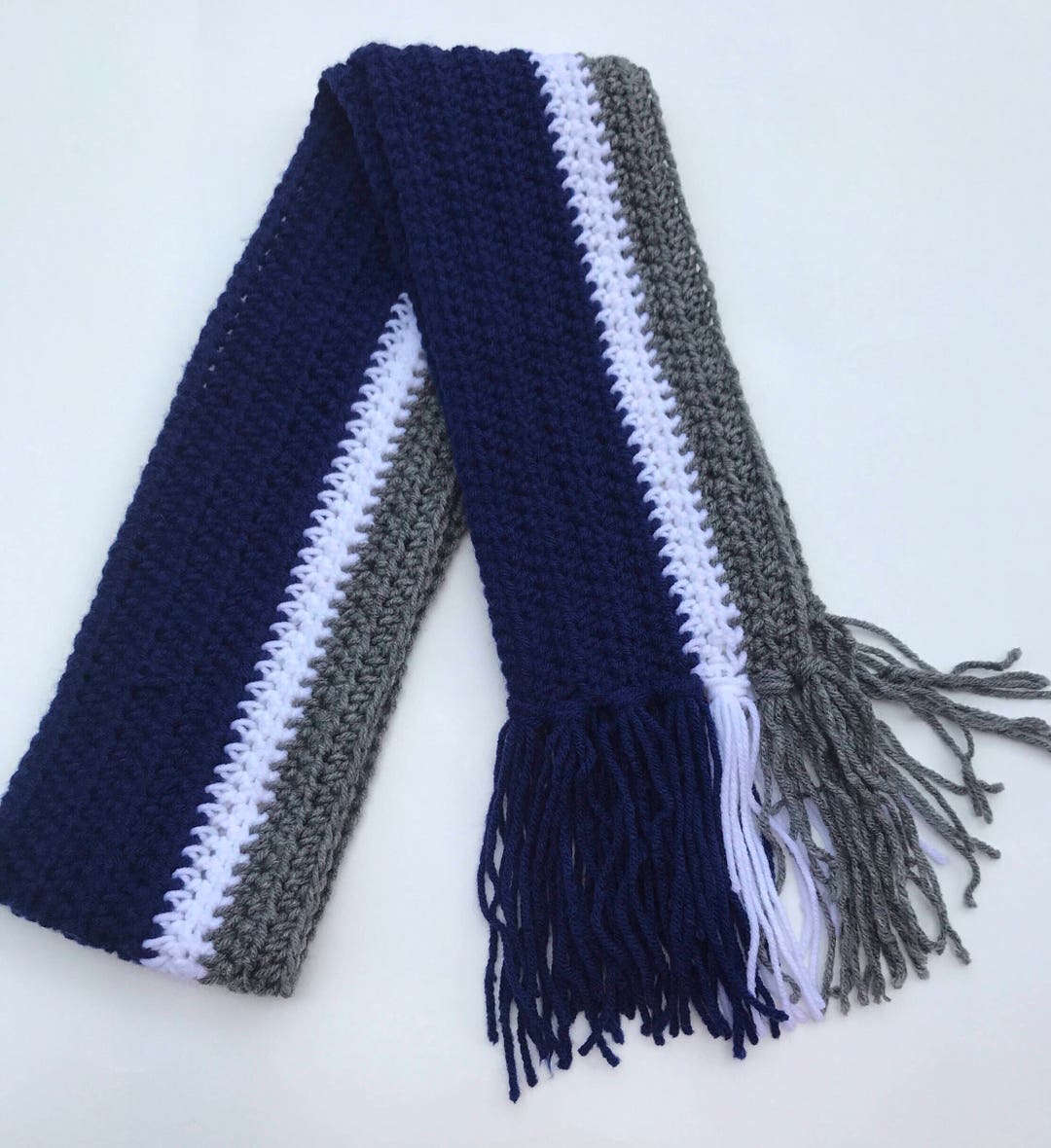 Handmade Crochet Scarf: Dallas Cowboys Colors, Winter Accessory - Etsy