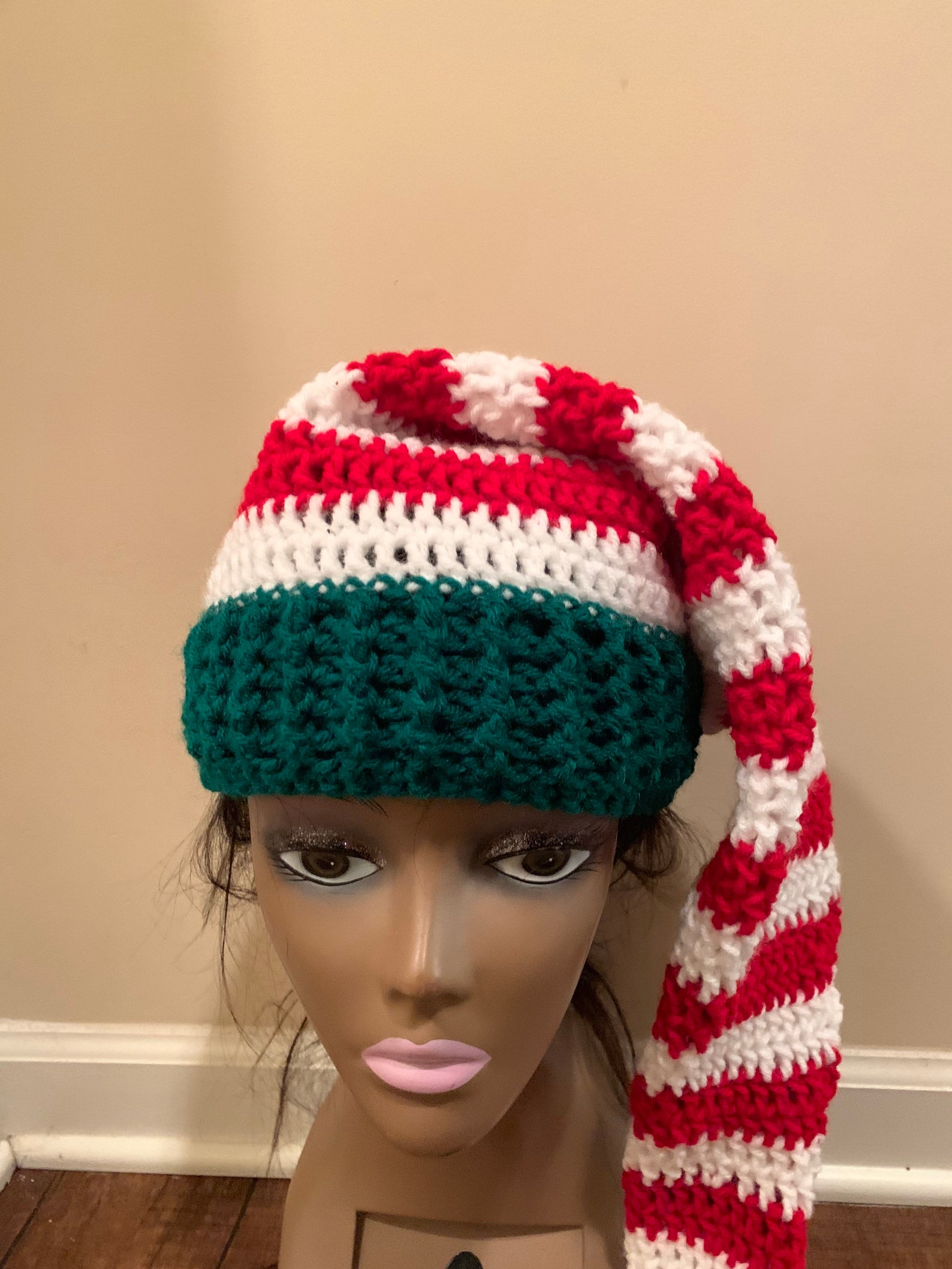 Handmade Elf Christmas Hat Crochet Elf Christmas Hat Winter Accessory ...