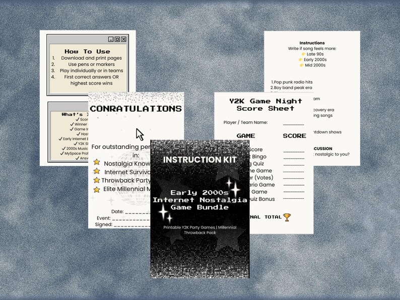 Y2K Party Game Bundle: Early 2000s Nostalgia (printable Digital ...