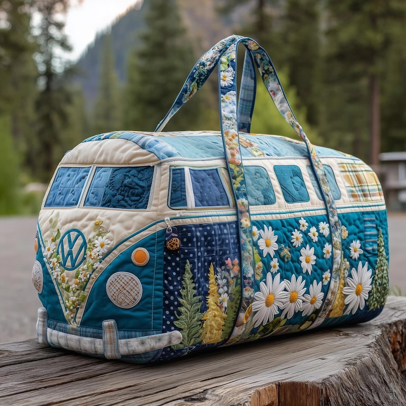 Vw Bus Quilted Duffle Bag - Etsy