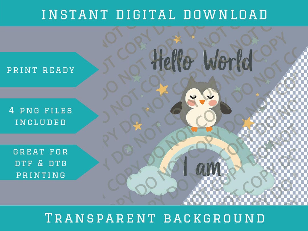 Hello World I Am New Baby Boy Png Bundle, Digital Downloads - Etsy
