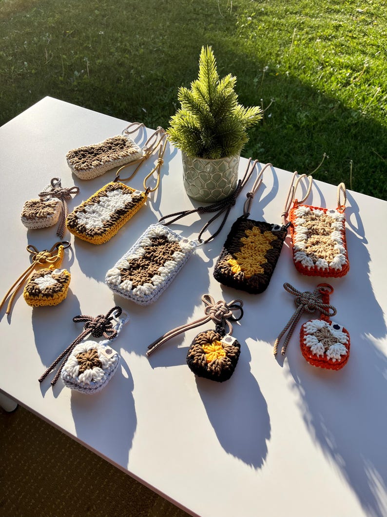 Crochet Coffee Inspired Phone Bag & Airpods Case Set – Handmade Granny ...