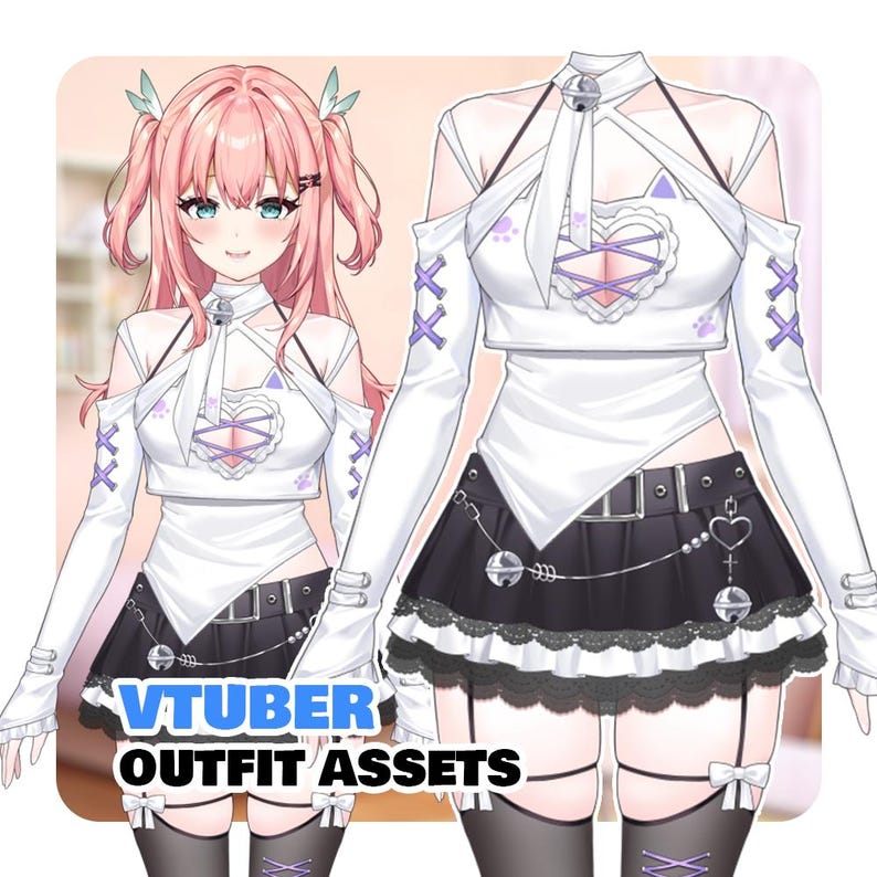 Gothic Idol Outfit Vtuber Asset | Fully Rigged Live2d Assets | Vtube ...