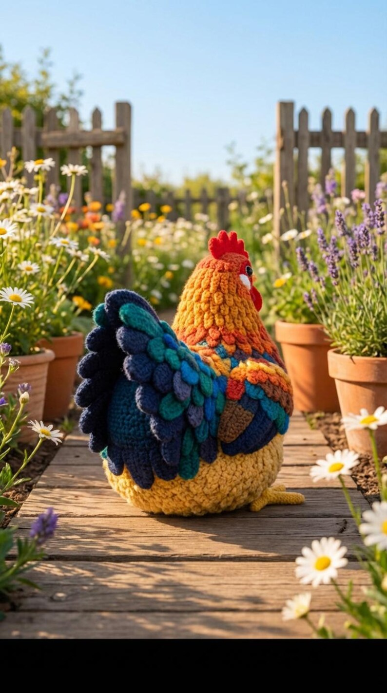 Realistic Rooster Crochet Pattern | Farmhouse Amigurumi Bird | PDF ...