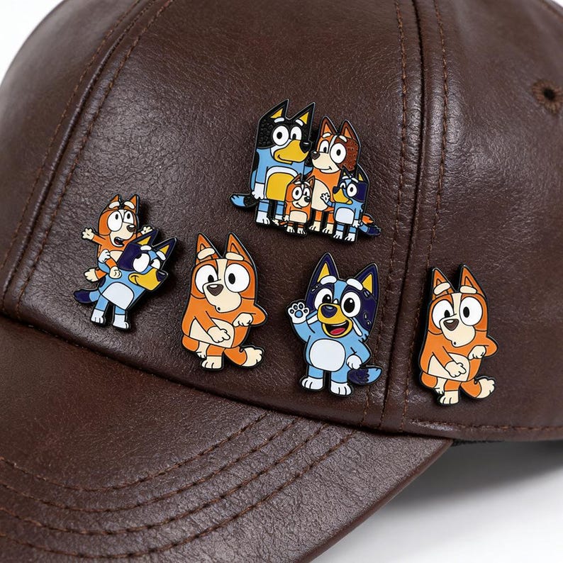 Bluey Bingo Cocoa Enamel Pin, Cattle Dog Animal Badge, Fan Art Design ...