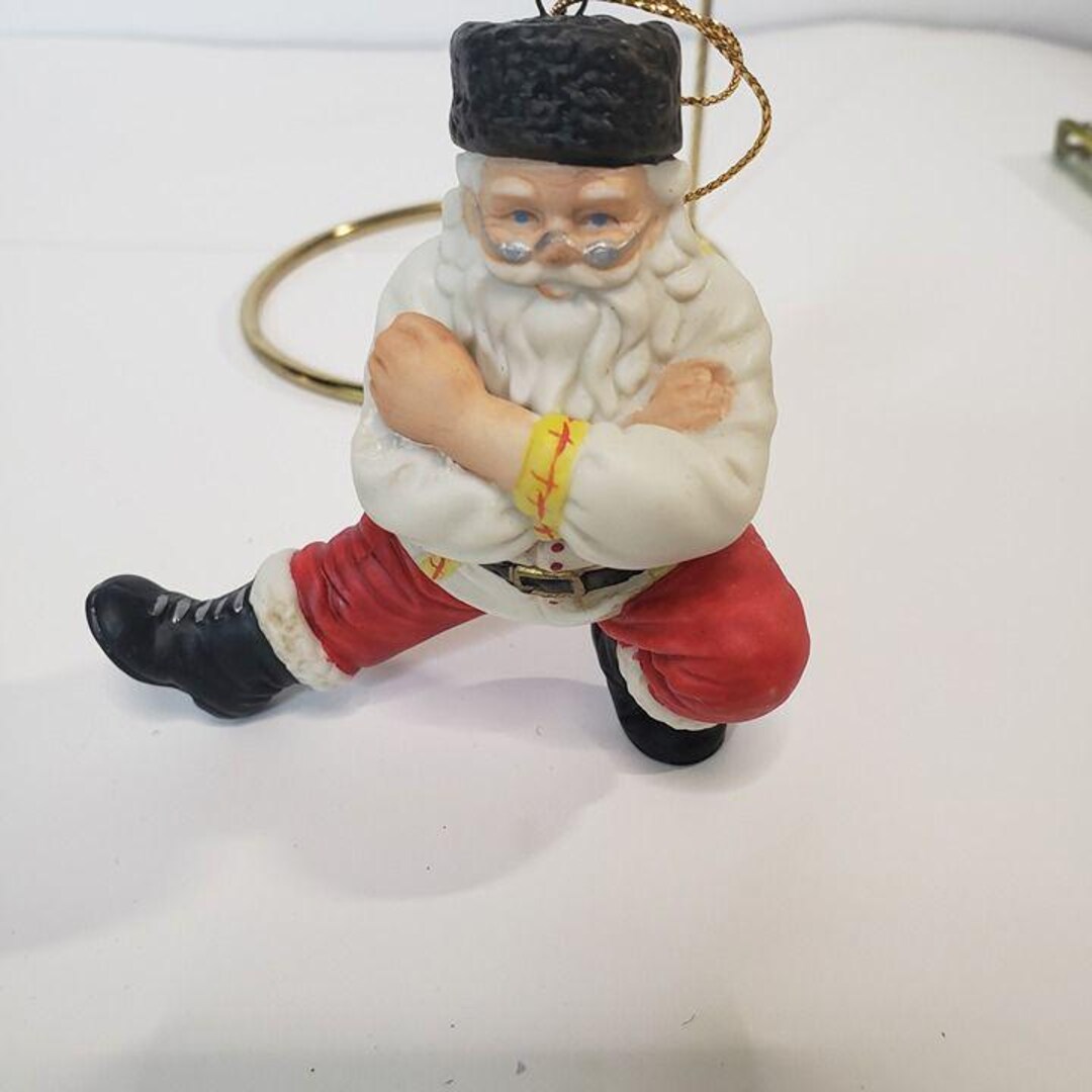 Vintage 90s Santa Around the World Porcelain Russia Christmas Ornament ...