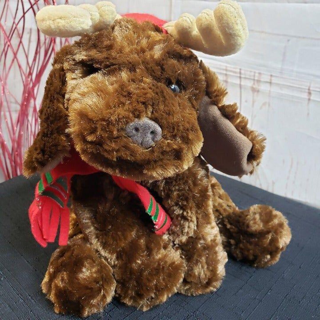 Hallmark Christmas Floppy Brown Lab Puppy Reindeer Dog Plush 17 ...