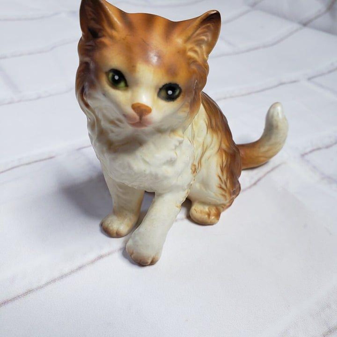 Vintage Old Lefton Orange Ceramic Miniature Tabby Cat Figurine Kitty - Etsy