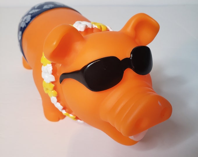 Hawaiian Luau Squeezy Pig Noise Maker Toy Squeeze Gag Gift Cool Beach ...
