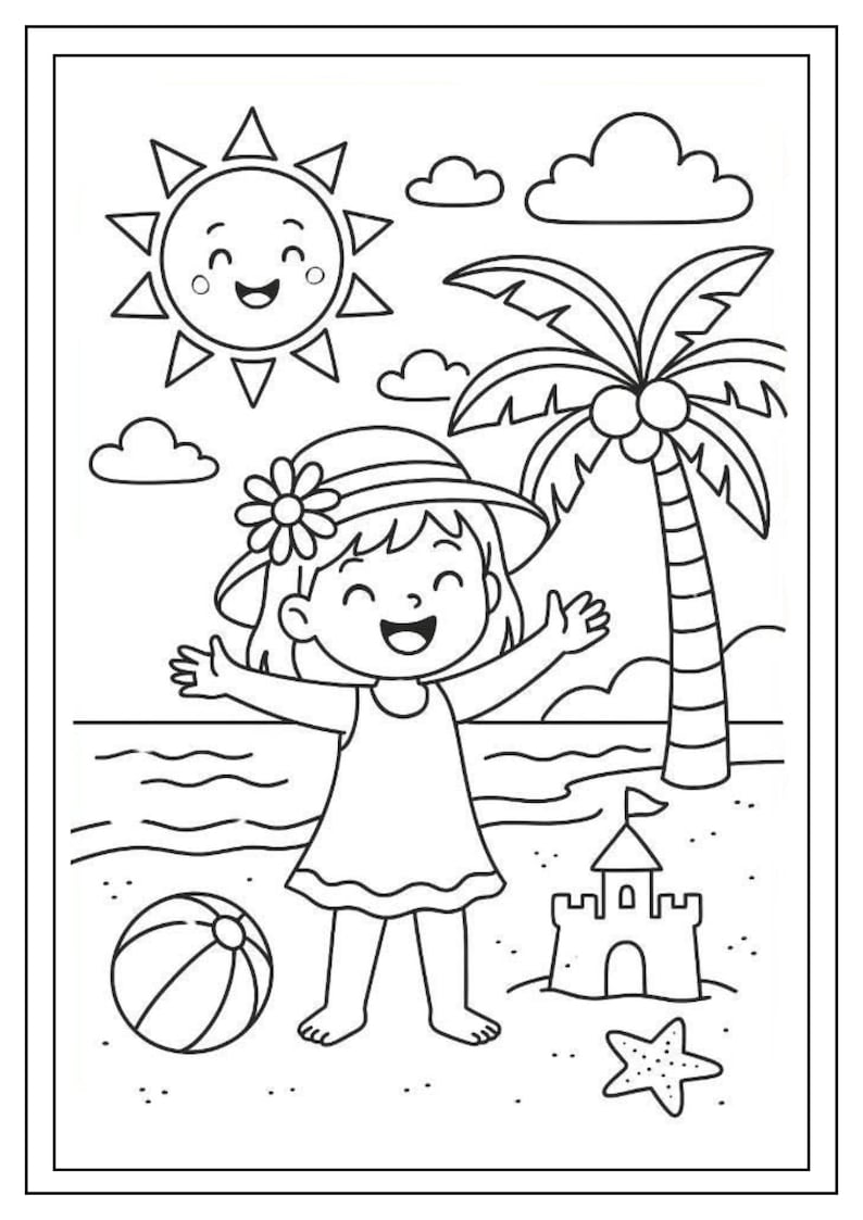 Printable Summer Coloring Pages - Etsy UK
