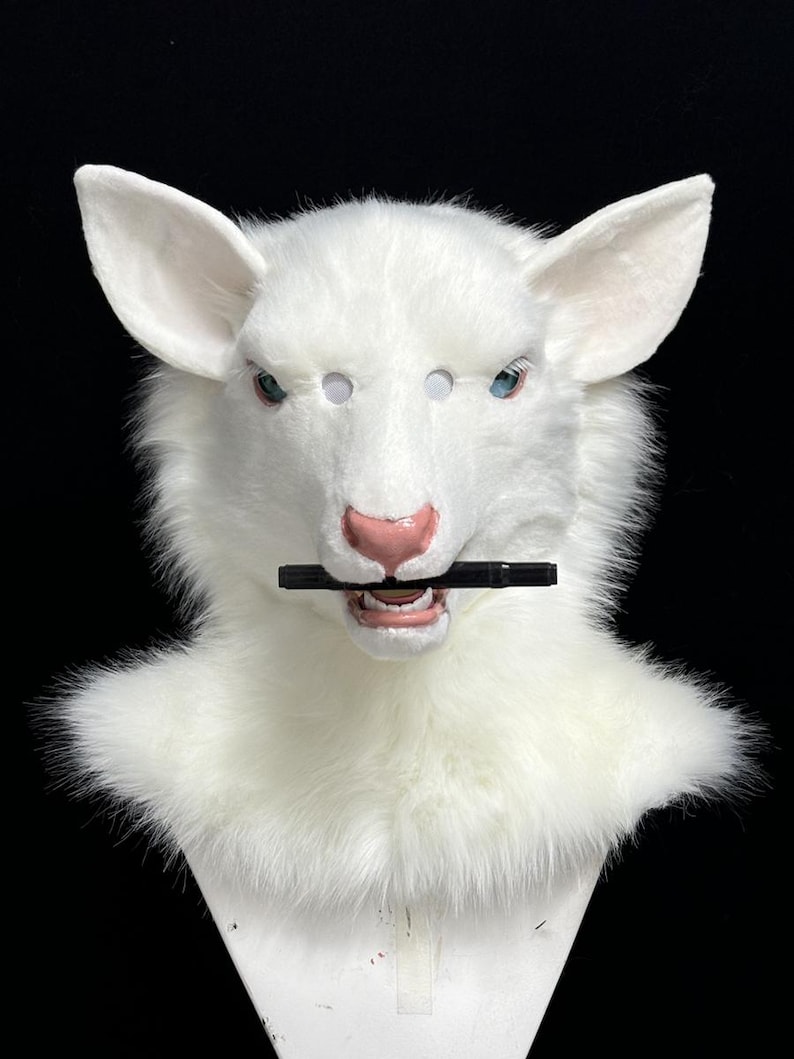 Movable Jaw Realistic White Deer Fursuit Head Headdress Costumes Furry ...