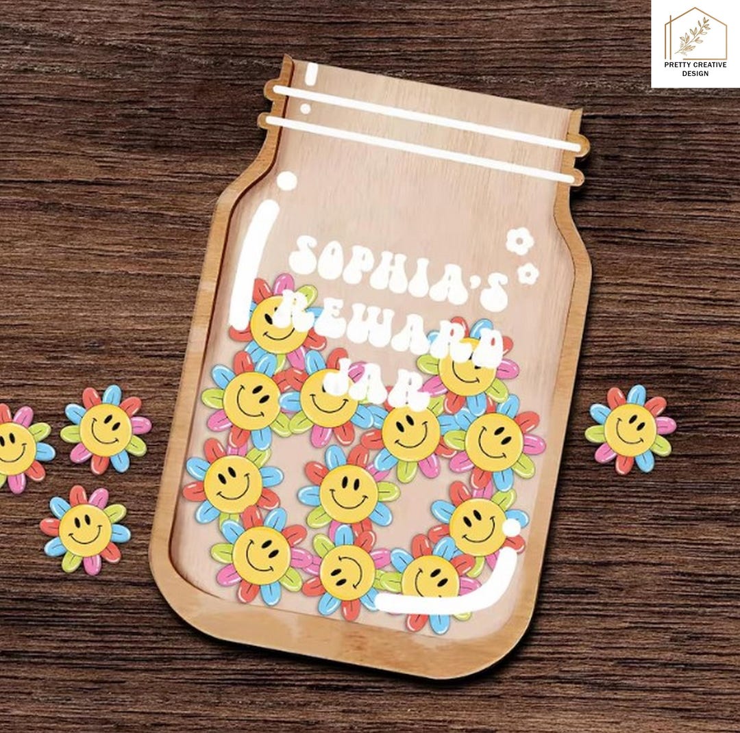 Reward Jar Magnet Classroom Decor With Rainbow Flower Charms ...