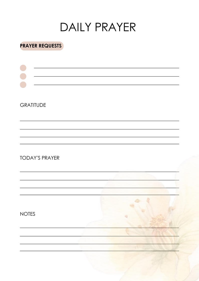 Prayer Journal Printable | Faith Reflection, Scripture Study (digital ...