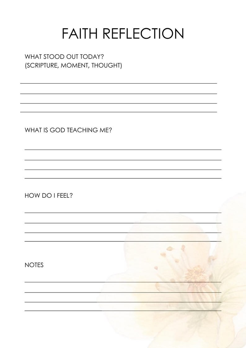 Prayer Journal Printable | Faith Reflection, Scripture Study (digital ...