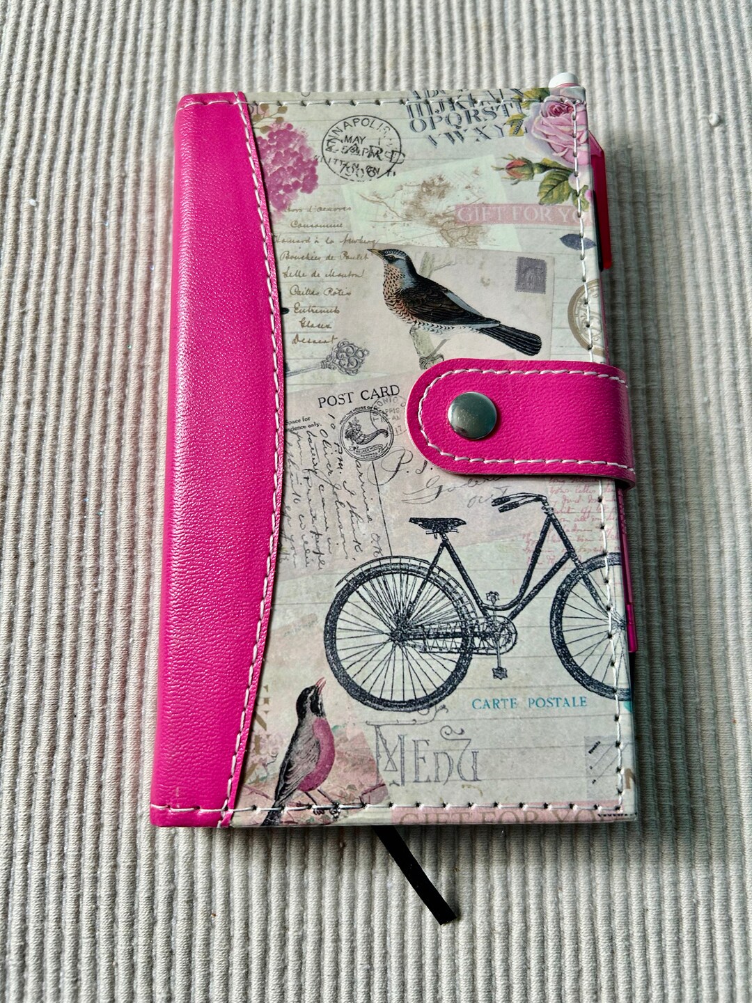 Vintage "pocketbook or TRAVEL Journal" - Padded Book With Ribbon Page ...