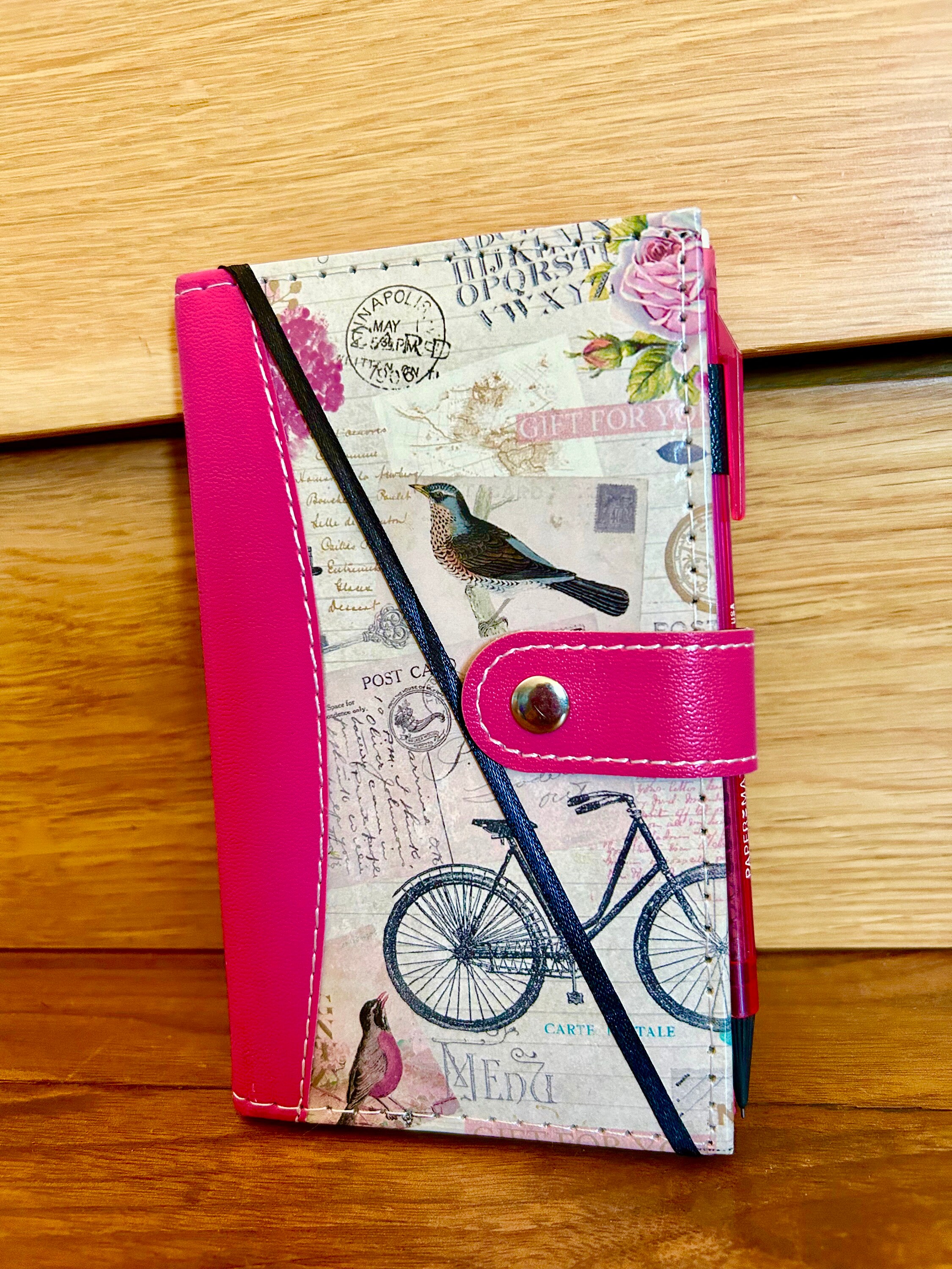 Vintage "pocketbook or TRAVEL Journal" - Padded Book With Ribbon Page ...