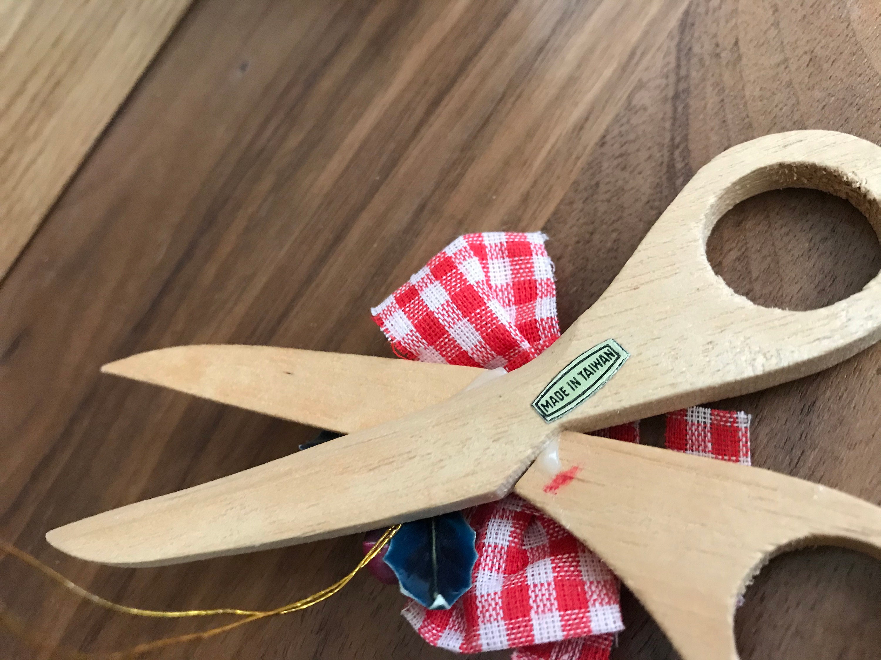 Vintage 60's scissor ORNAMENT & Notecard Gift Giving Present for the ...