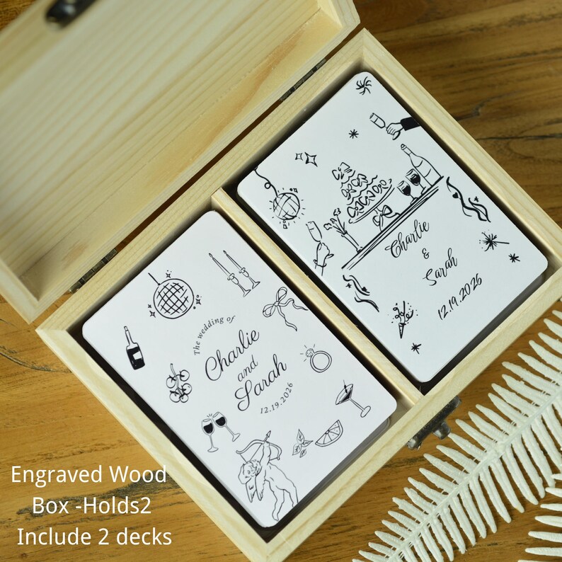Custom Hand Drawn Wedding Guest Book Playing Cards, Blank Playing Cards ...