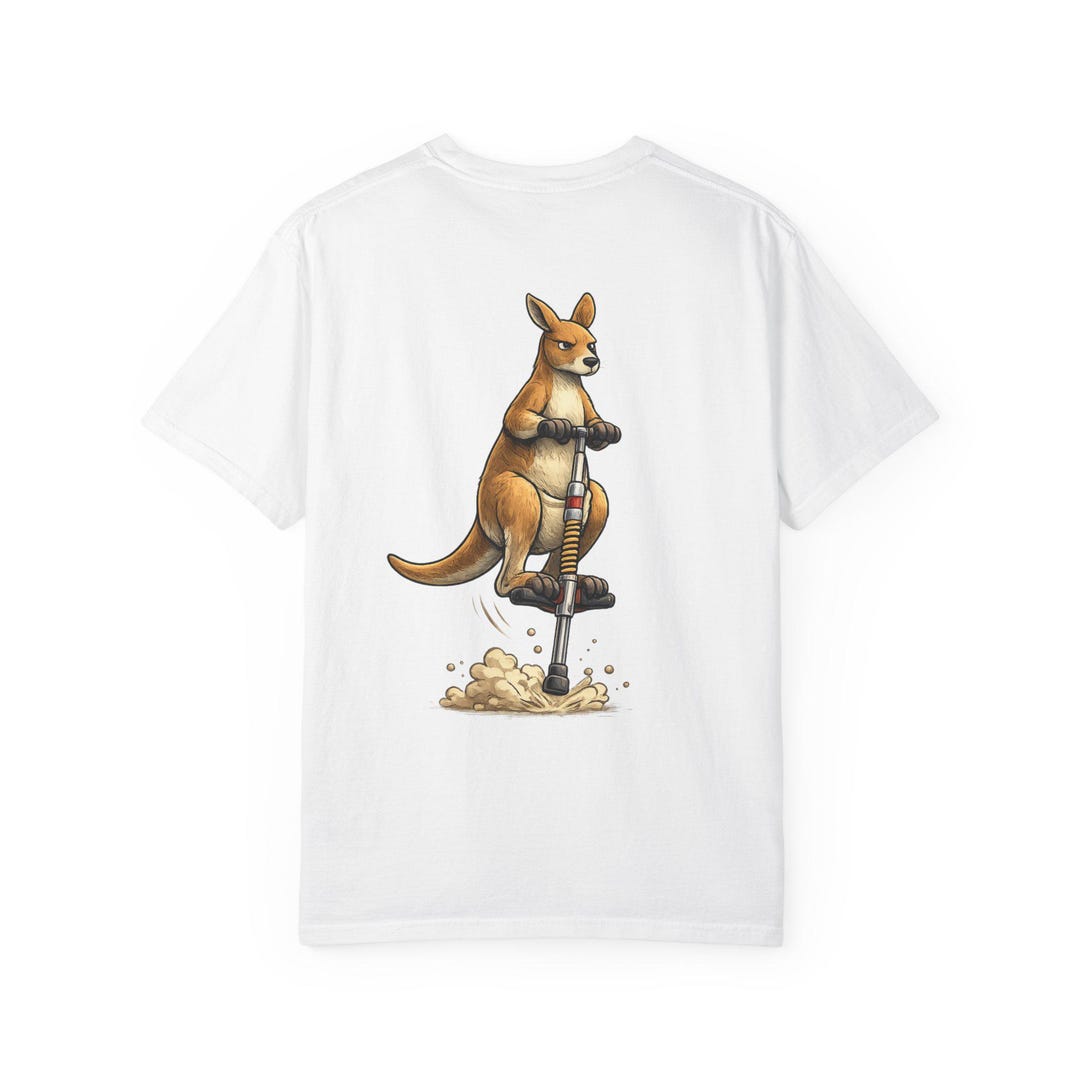 Kangaroo T Shirt, Kangaroo on Pogo Stick Illustration, Funny Animal ...