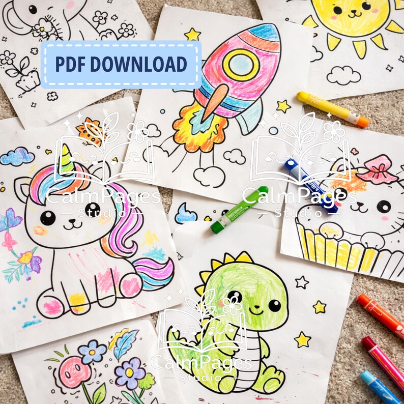 Cozy Coloring Book | Easy Bold Designs, Stress Relief (PDF Download, 53 ...
