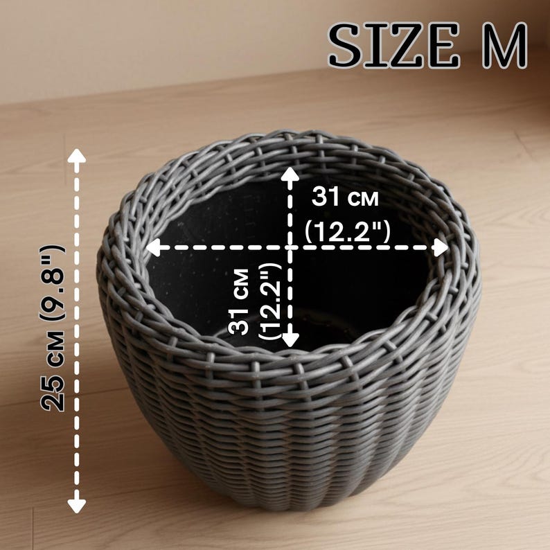 Handwoven Rattan Plant Pot Cover – Natural Wicker Cachepot, 6L/12L - Etsy