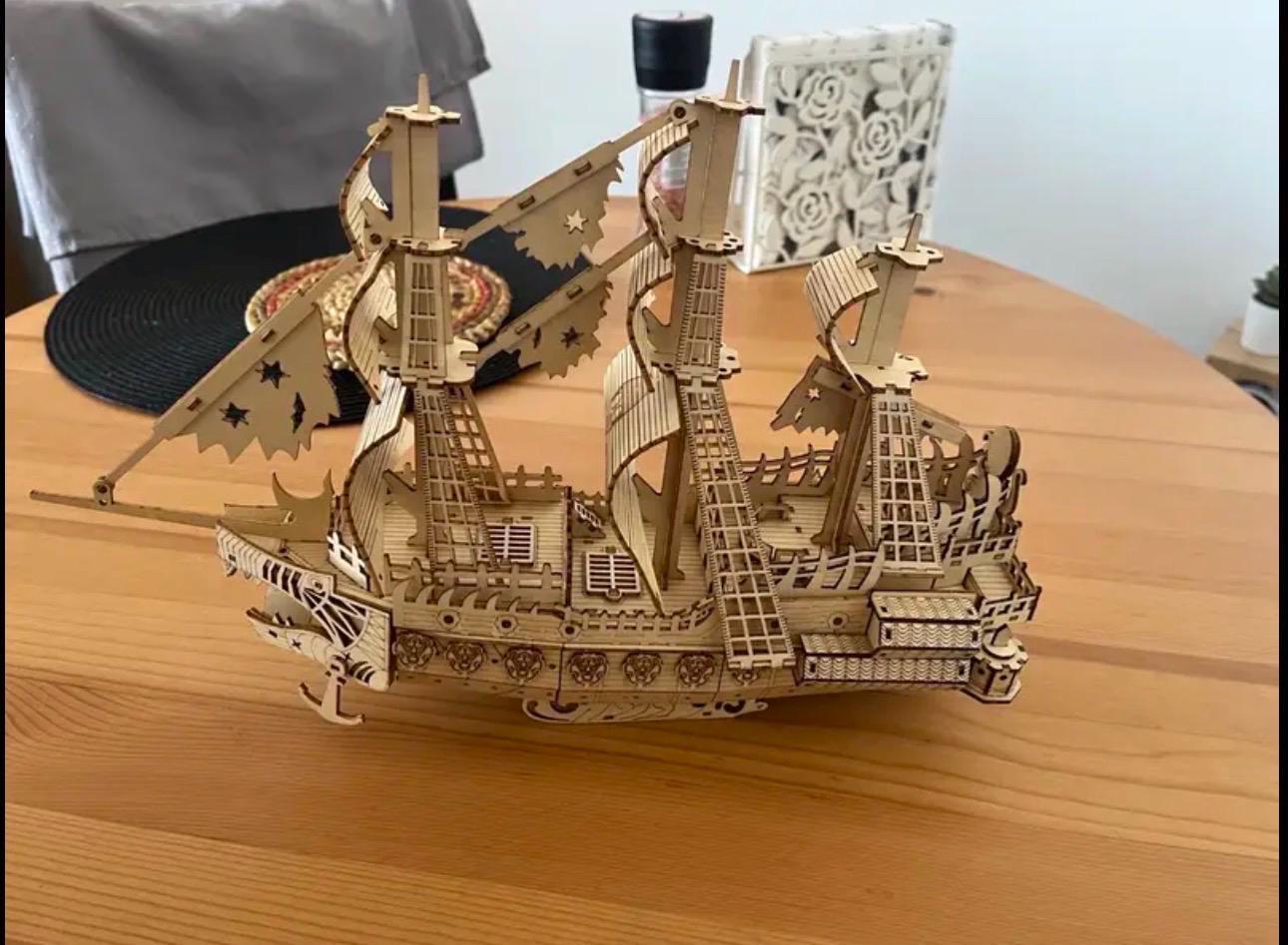 3D Wooden Pirate Ship Puzzle | DIY Model Kit, Nautical Decor - Etsy