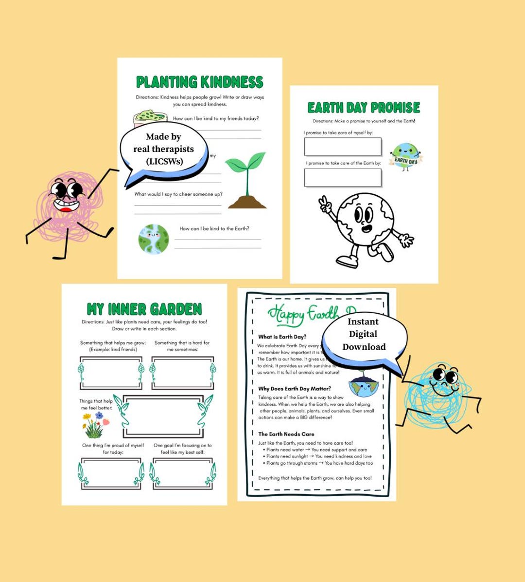 Earth Day SEL Activity Pack | Kindness & Emotional Learning Worksheets ...