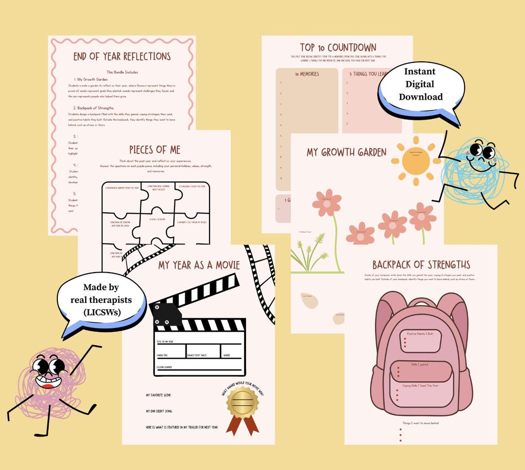End of Year Reflection Activities Bundle | SEL Growth Mindset ...