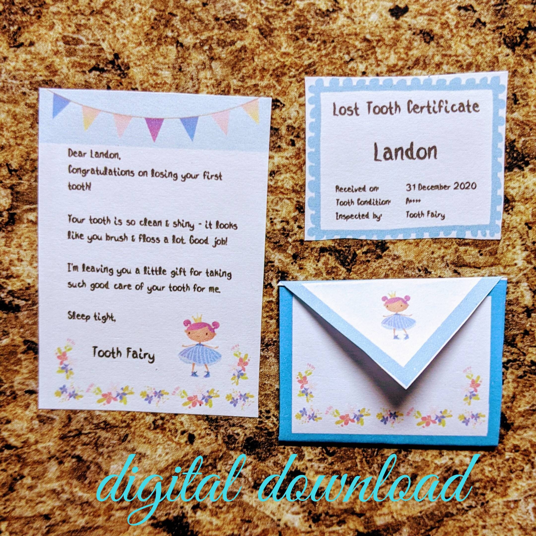 Miniature Customizable Tooth Fairy Letter, Envelope & Lost Tooth ...