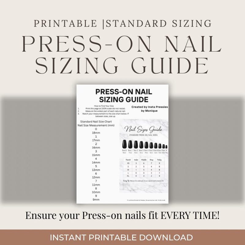 Nail Size Template - Etsy