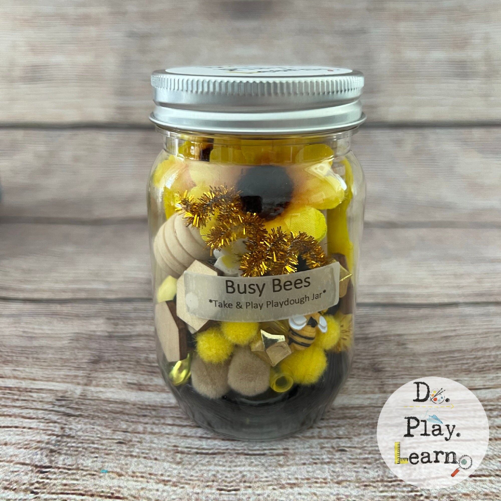 Busy Bee Playdough Sensory Jar for Kids, Busy Play Learning Gift for ...