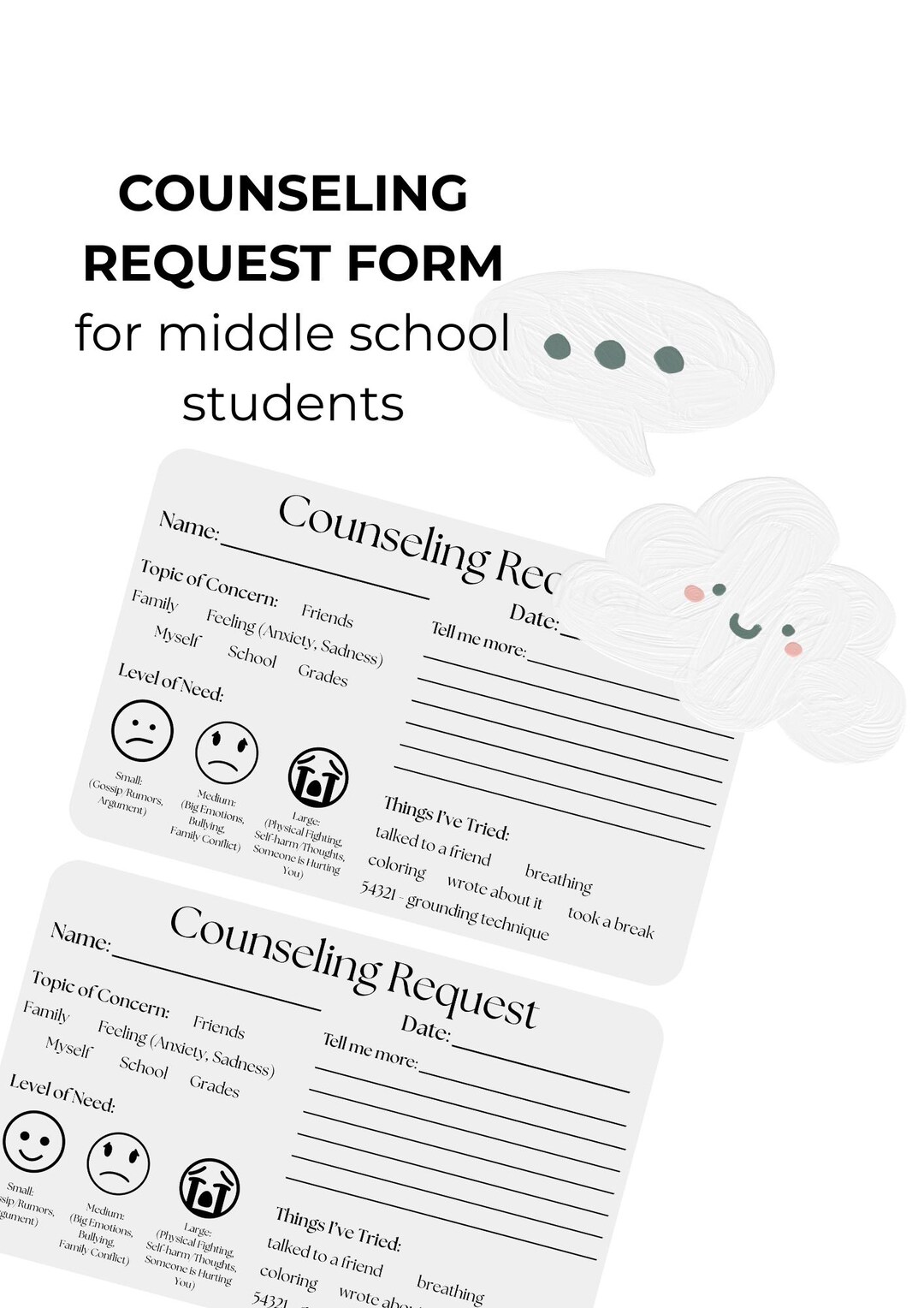Counseling Request Form - School Counseling - Etsy