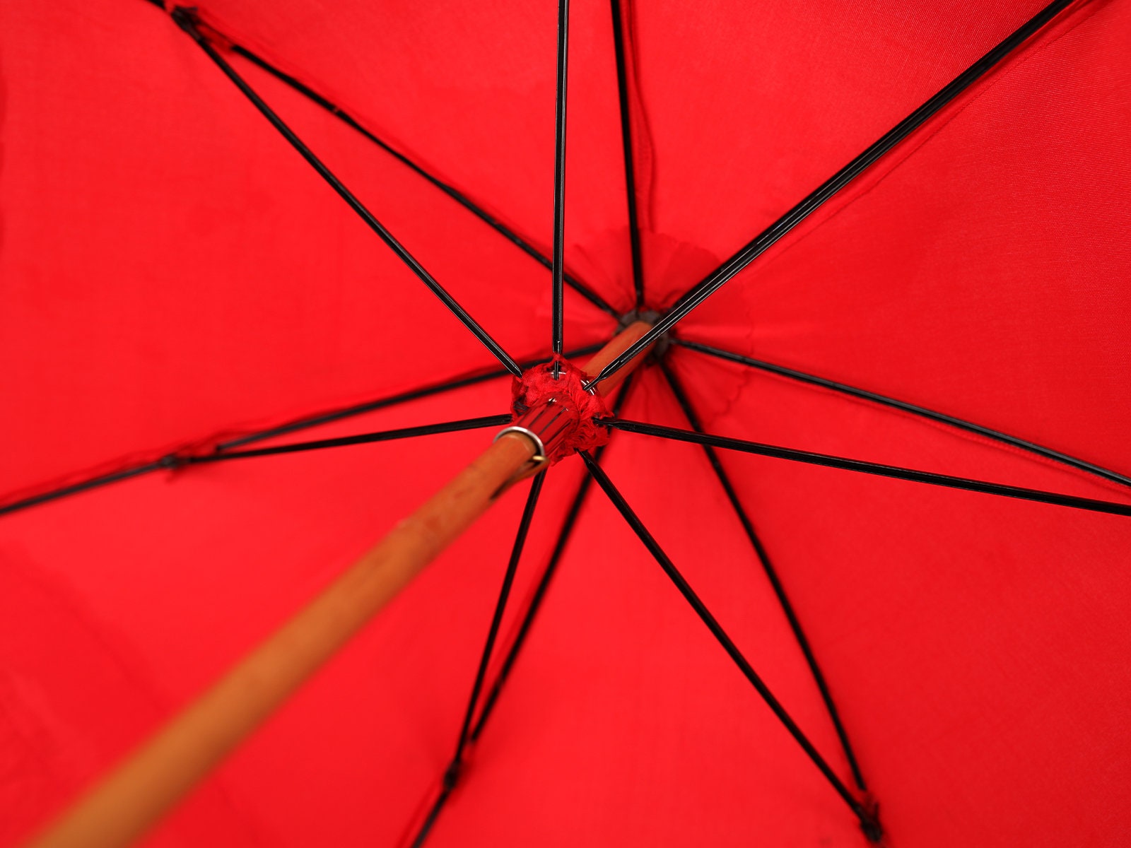 1870s Antique Parasol Frame With Exact Match Red Silk Taffeta and Trim ...