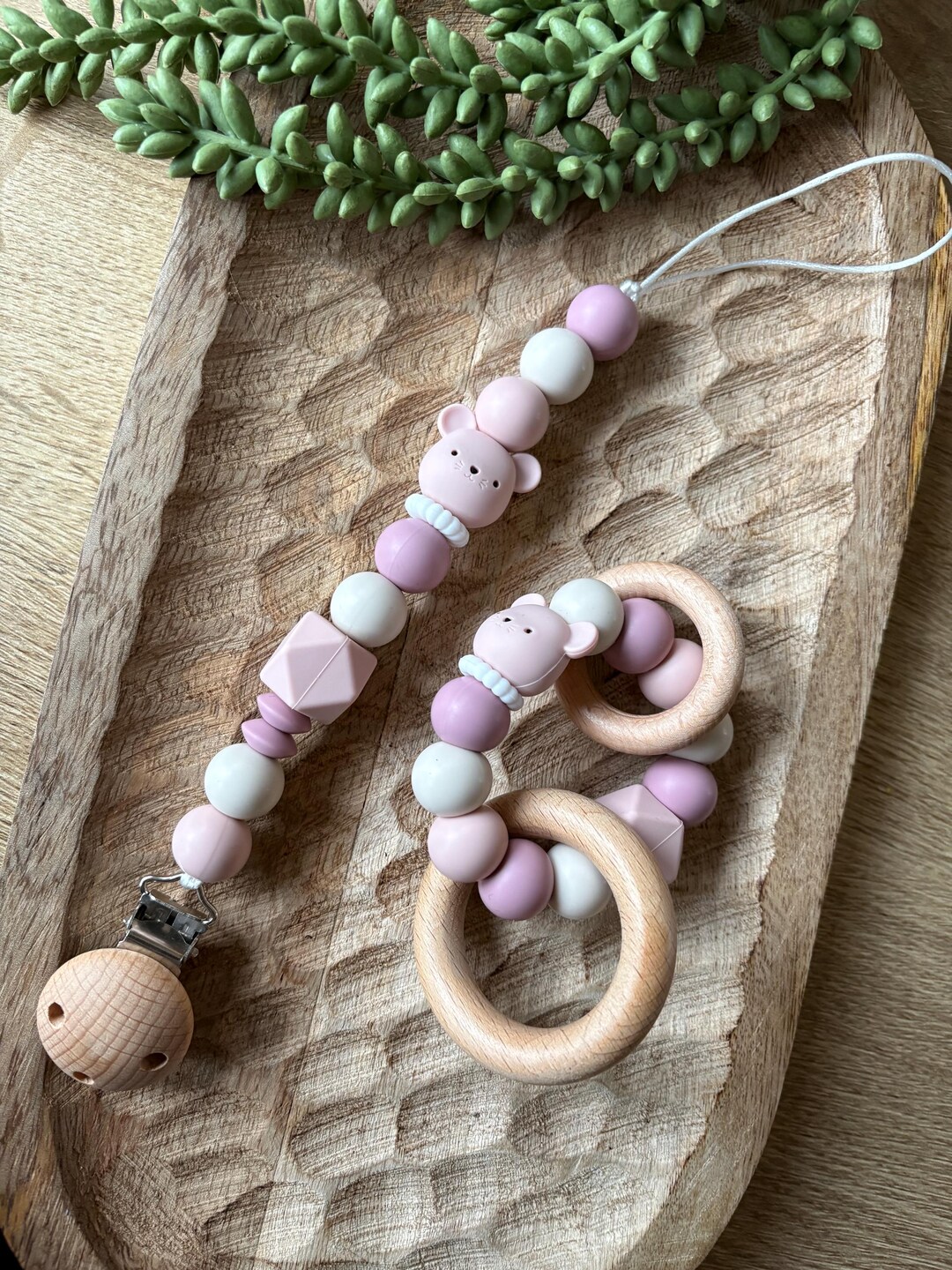 Handmade Pacifier Cord and Teething Ring Set - Etsy