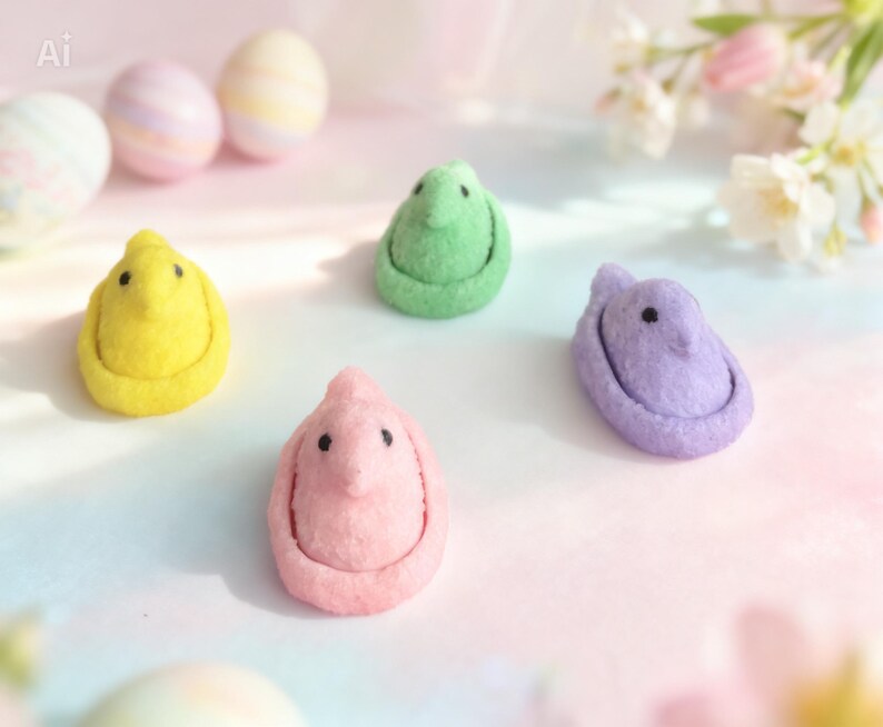 Easter Peep Fidget Clicker | Marshmallow Chick Keychain, 3D Printed ...