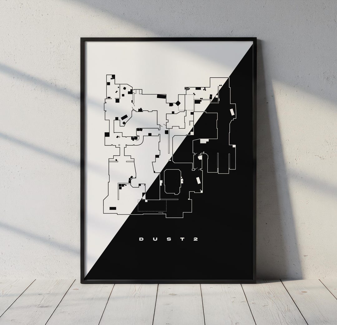 Dust_2 Map Counter-strike CS Gaming Poster - Minimalist Wall Art - Etsy