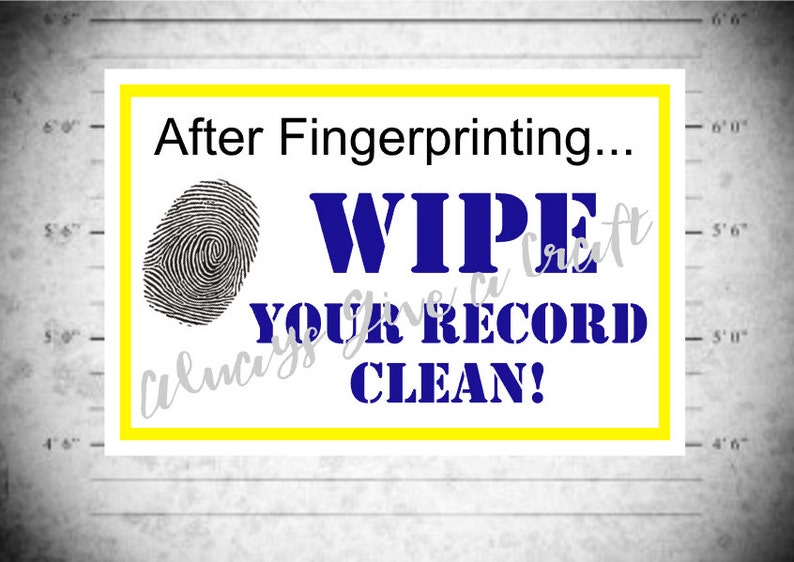 Fingerprint Card Station Sign for Police Party INSTANT Download, at ...