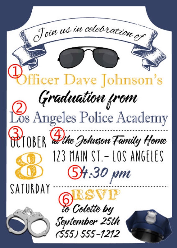 Police Academy Graduation Invitation Templates