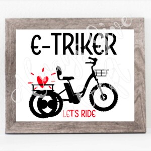 E-biker or E-triker E-bike Instant Digital Download File, Make a Decal ...