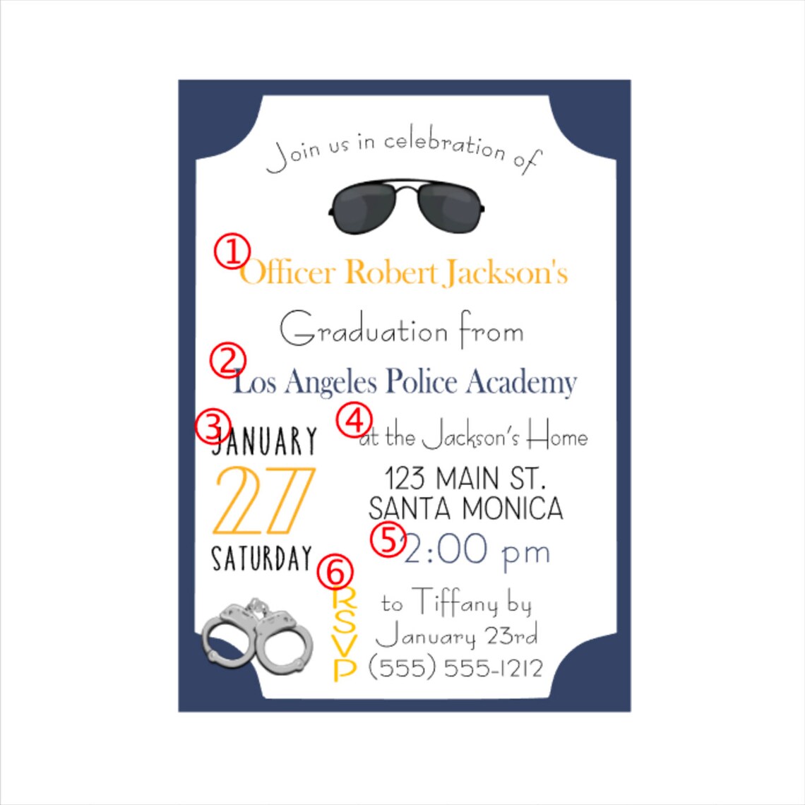 Police Academy Graduation Party Invitation - Digital File ...