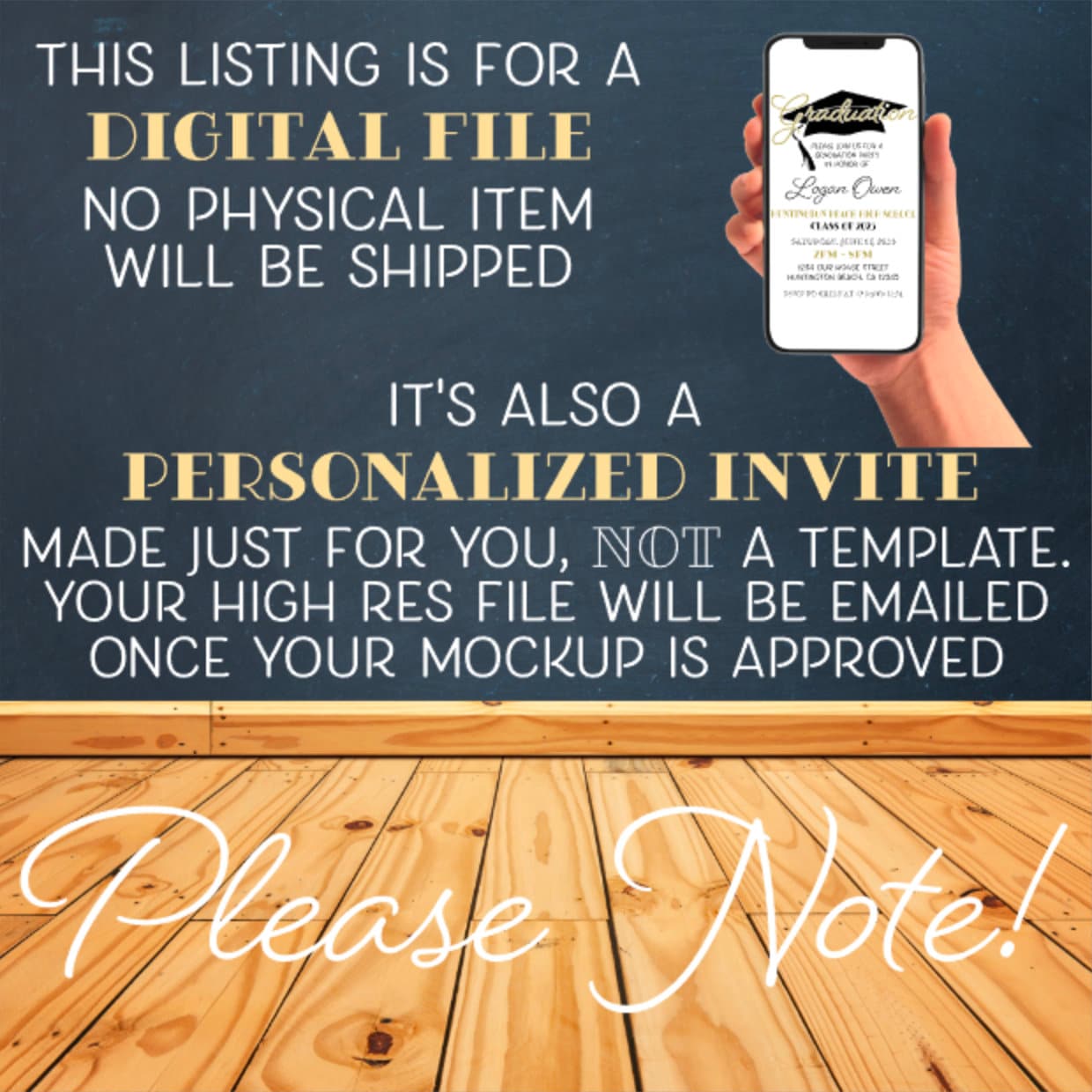 High School Graduation Party Invitation 5x7 - Digital File ...