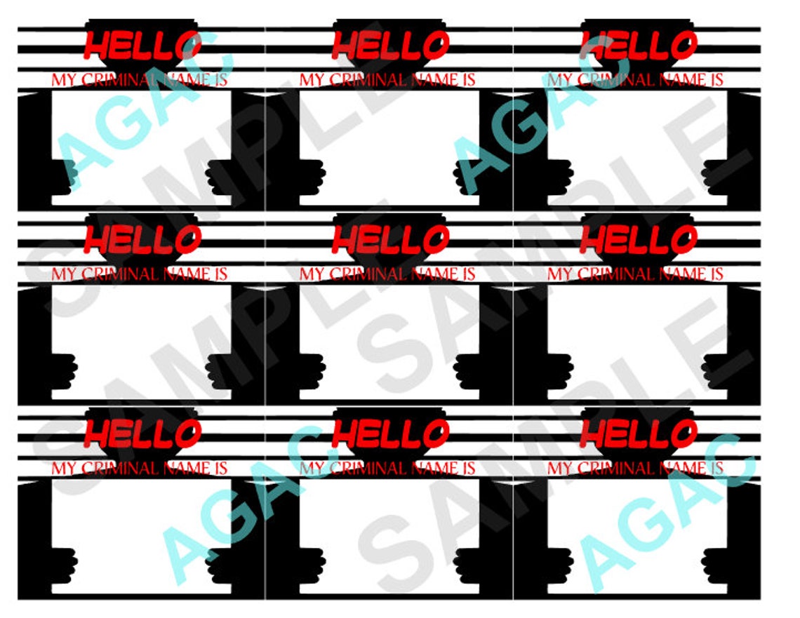 What's Your Criminal Name, Sign With Name Tags. Instant Download ...