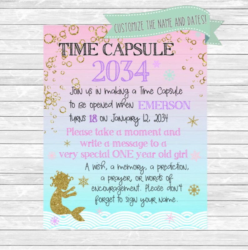 Under the Frozen Sea Time Capsule Sign - Digital File - Customizable - Etsy