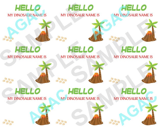 What's Your Dinosaur Name, Sign With Name Tags. Instant Download ...