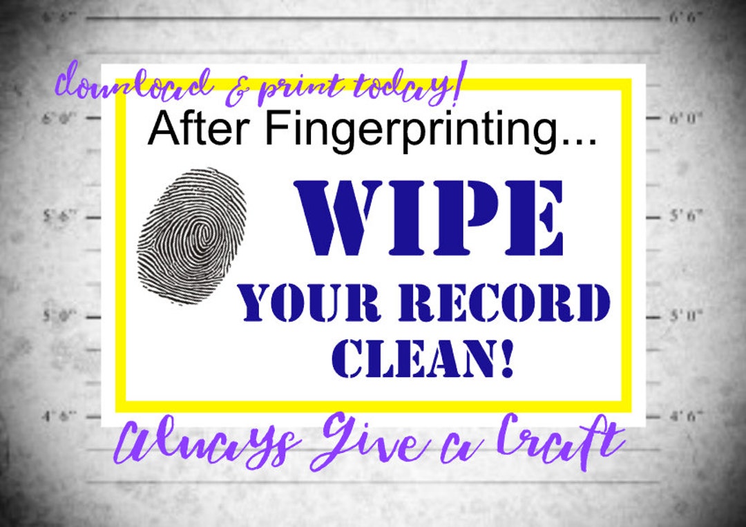 Fingerprint Card Station Sign for Police Party INSTANT Download, at ...