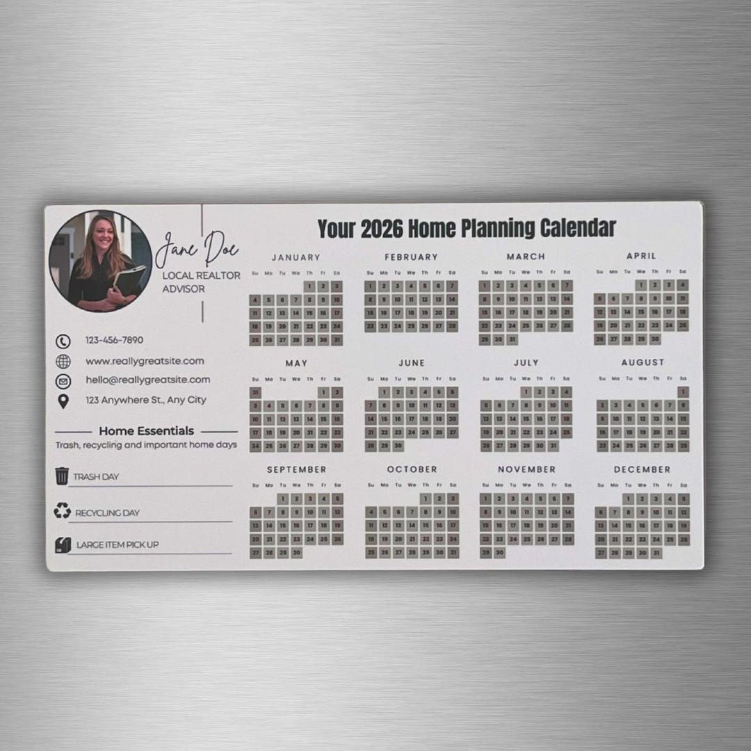 Realtor Calendar Magnet | Real Estate Agent Marketing Tool 6.5x3.6 ...